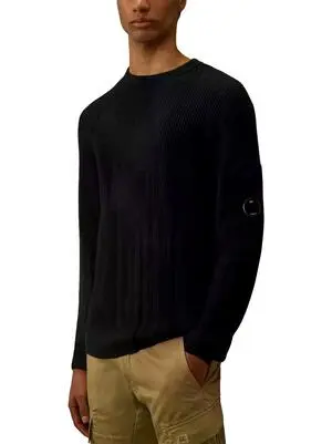 C.P. COMPANY Logo-patch Crew-neck Sweater - Black