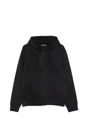 Emporio Armani Emporio Armani Embroidered Logo Zip Hoodie Blue