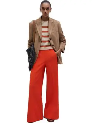 ME+EM Wide-leg Trousers - Tangerine Orange