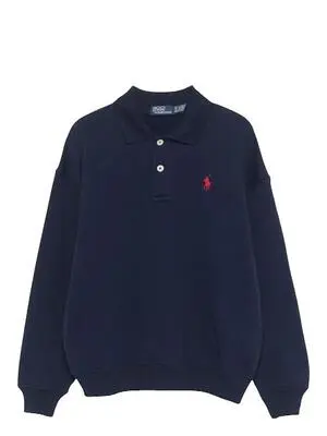 Polo Ralph Lauren Collared Fleece Pullover - Navy Blue