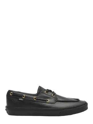 VANS 2-Eyelet Leather Boat Shoe Black