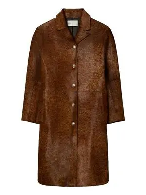 Tory Burch Calf Hair Coat - Cinnamon