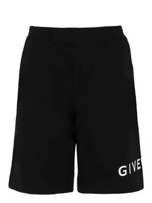 Givenchy Logo Print Boxy Fit Shorts - Black