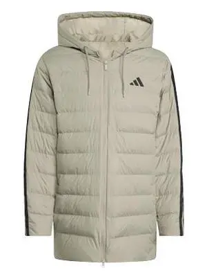 Adidas Essentials Climawarm 3stripes Light Down Hooded Parka - Silver Pebble