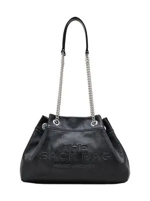 Marc Jacobs Leather Sack Bag With Chain Strap - Black