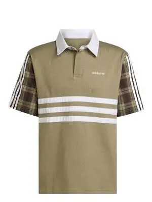 Adidas Tartan Regular Rugby Polo Shirt - Orbit Green