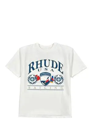 Rhude Usa Sailing Icon T-shirt - Vintage White/black