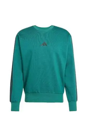 Adidas Essentials 3-stripes Fleece Sweatshirt - Collegiate Green Black