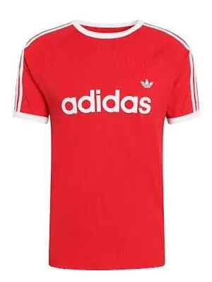 Adidas 3stripes Slim Ringer T-shirt - Better Scarelet Red