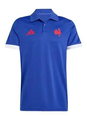 Adidas France Rugby Home Supporters Replica Polo Shirt - Semi Lucid Blue