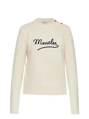 Moncler Crewneck Long-sleeve Top - Silk White