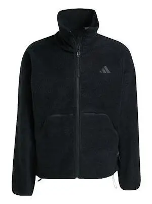 Adidas City Tech High Pile Fleece Full-zip Jacket - Black