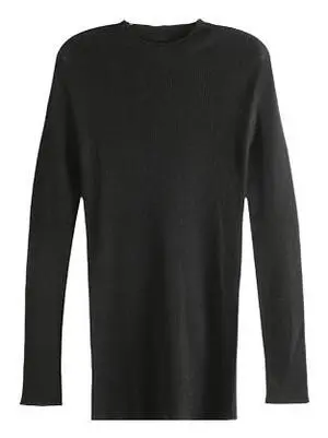 Rick Owens Ribbed Round Neck Top - Black