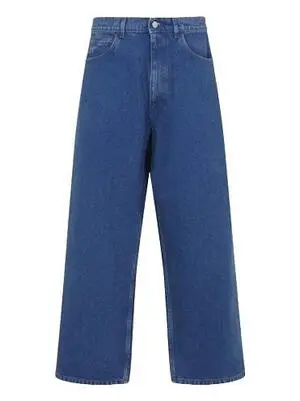 Marni Printed Logo Red Patch Jeans - Ocean