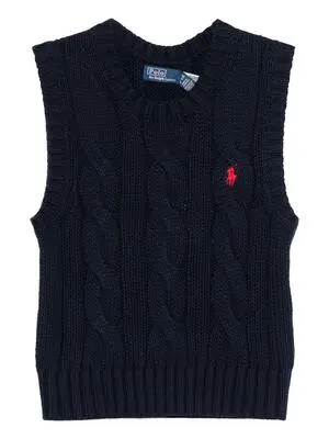 Polo Ralph Lauren Sleeveless Cableknit Sweater - Hunter Navy Blue