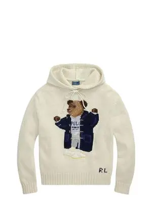 Polo Ralph Lauren Bear Long Sleeve Hood Pullover - Parchment Cream