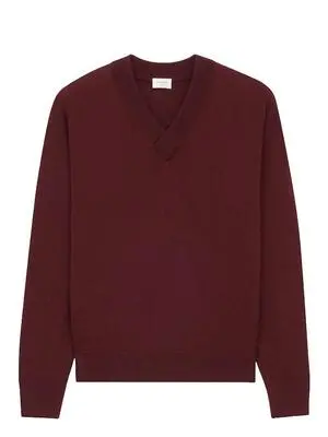 Saint Laurent V Neck Pullover - Bordeaux