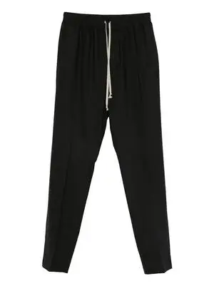 Rick Owens Wool Drawstring Long Pants - Black