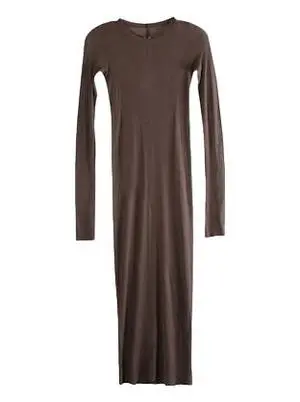 Rick Owens Rib Long Sleeve Dress Brown