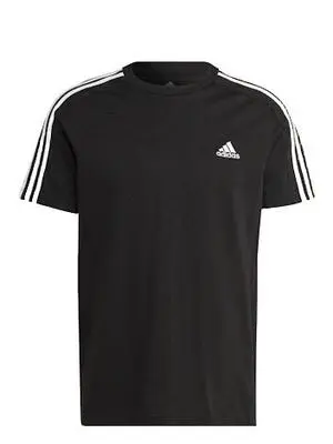 Adidas Essentials Single Jersey 3stripes Tee Shirt Black White