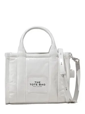 Marc Jacobs Shiny Crinkle Leather Small Tote Bag - White