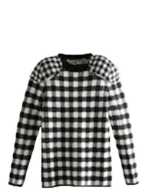 Comme Des Garçons Plaid Crewneck Sweater - Black Off White