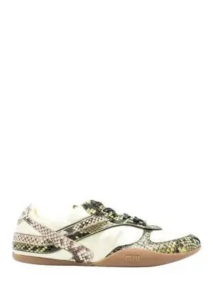 Miu Miu Gymnasium Technical Python Print Sneakers Ananas/felce