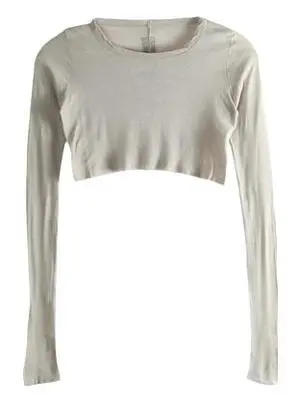 Rick Owens Long Sleeve Crop T-shirt - Pearl