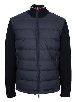 Moncler Padded Zip Up Cardigan - Navy Blue