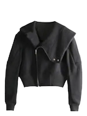 Rick Owens Cropped Hooded Flight Jacket - Black