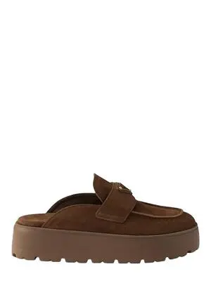 Prada Platform Sabot Mule - Cacao Brown