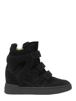 Isabel Marant High-top Leather Wedge Sneakers - Black