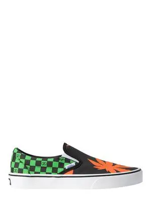 VANS Classic Slip-on Sneakers - Checkerboard/green/orange