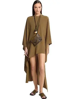 Michael Kors Silk Crepe De Chine Asymmetric Kaftan - Green