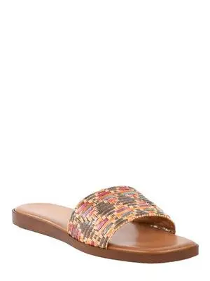 Seychelles Palm Oasis Woven Slide Sandal - Natural Multi