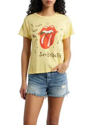 Daydreamer Rolling Stones Satisfaction Graphic T-shirt - Poppy Yellow