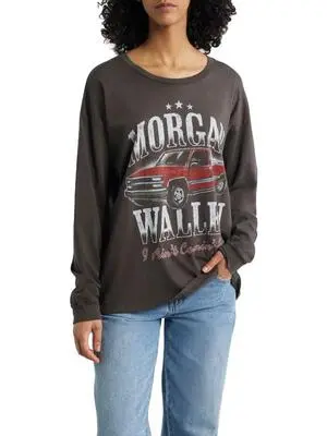 Daydreamer Morgan Wallen Graphic Long Sleeve T-shirt - Washed Black