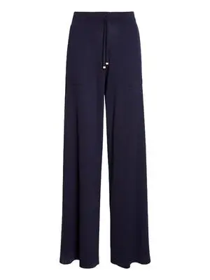 Eleventy Avalon Travel Merino Wool Drawstring Pants - Blue/white