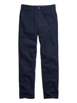Billy Reid Flat-front Linen & Cotton Pants - Navy