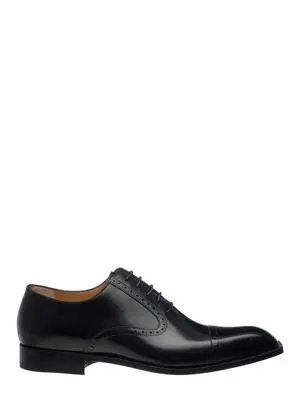 FERRINI Cap-toe Leather Lace-up - Black