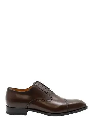 FERRINI Cap-toe Leather Lace-up - Chocolate