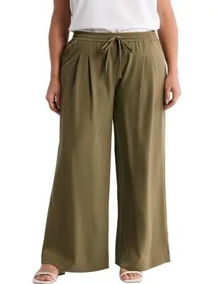Lyssé Mae Pleated Drawstring Pants - Olive Leaf