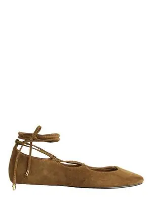 Madewell Greta Lace-up Ballet Flat - Warm Chestnut