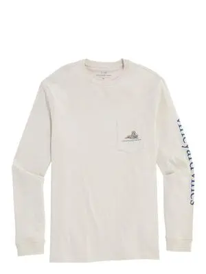 Vineyard Vines Camo Cooler Long Sleeve Graphic T-shirt - Stone