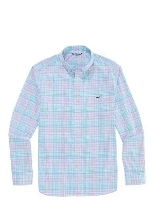 Vineyard Vines Parrotfish Plaid Performance Button Down Shirt - Bahama Breeze