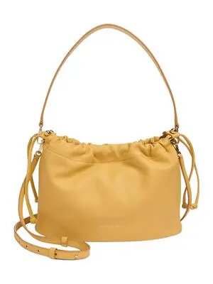 Strathberry Midi Leather Drawstring Handbag - Brulee