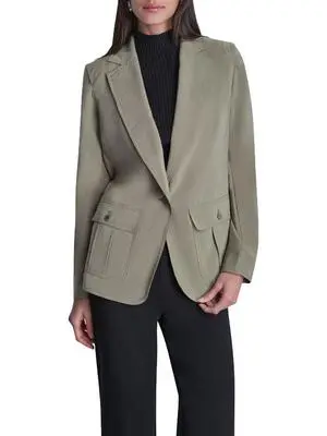 Dkny Faux Suede Fuji Blazer Light Fatigue