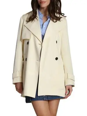 Avec Les Filles Double Breasted Short Trench Coat - Buttermilk