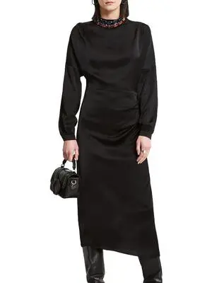 OTTOD'AME Viscose Long Dress - Black
