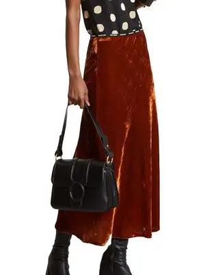 OTTOD'AME Velvet Midi Skirt